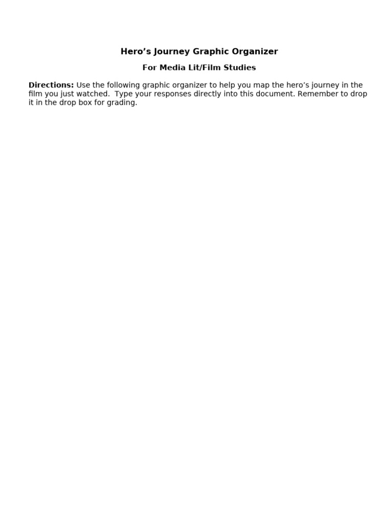 Hero S Journey Graphic Organizer | PDF