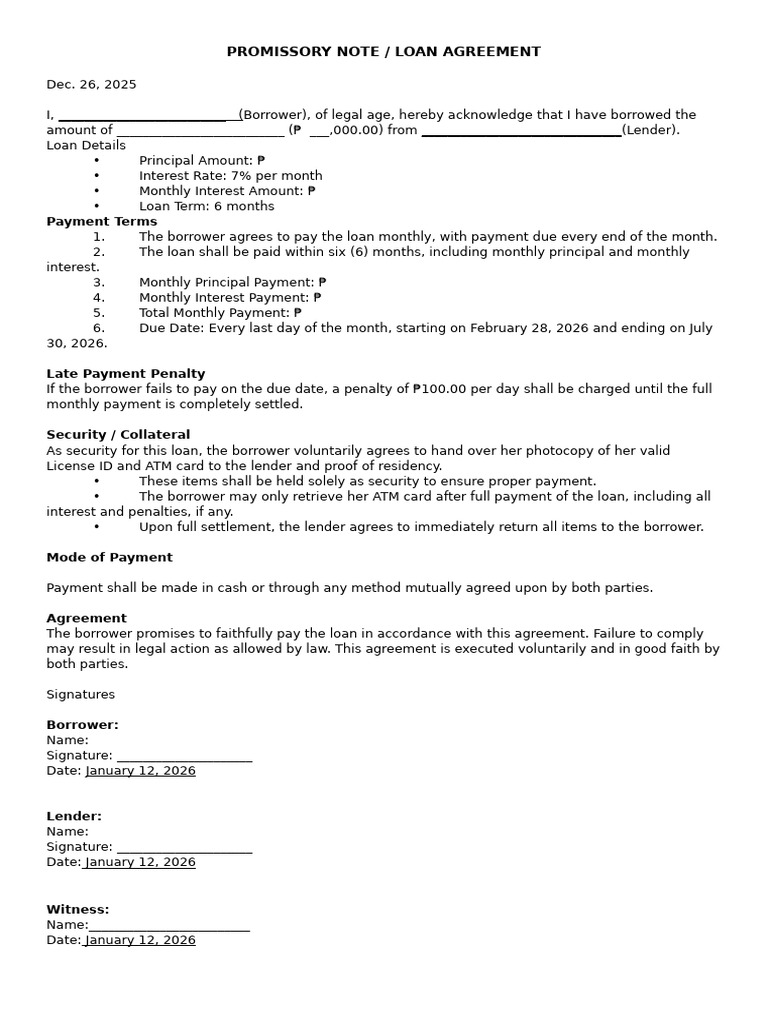 Promissory Note | PDF