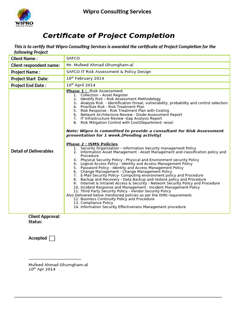 Project Completion - SAFCO | PDF | Computer Security | Security