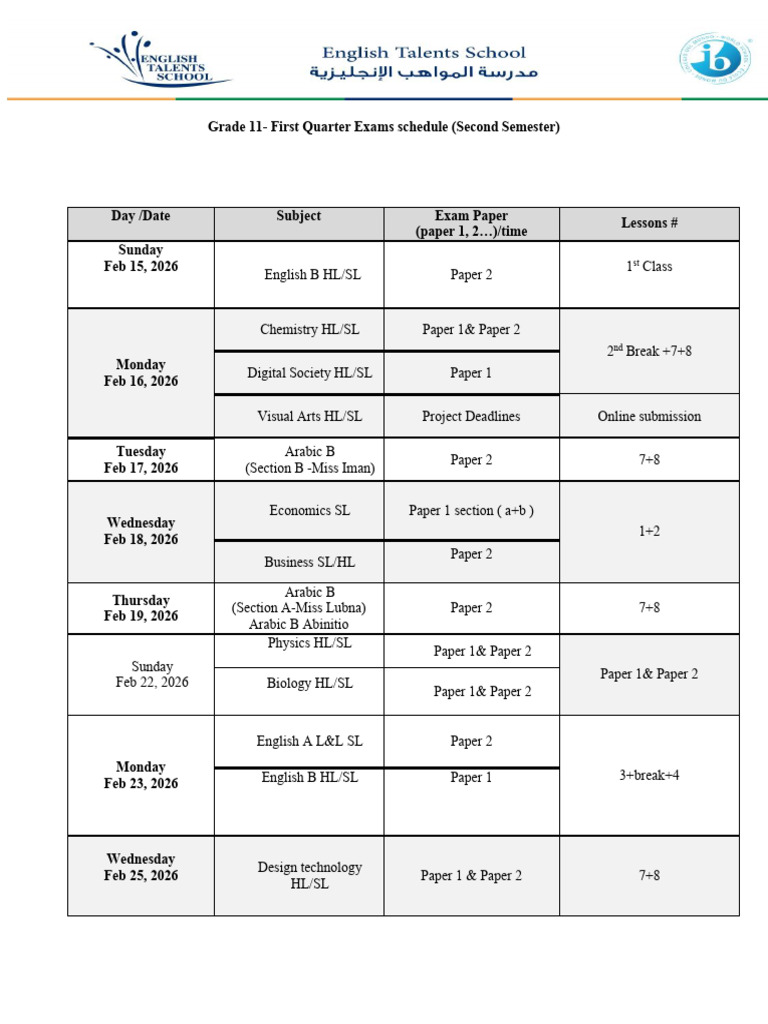 amended_Grade_11-_Term_2_First_quarter_Exams_schedule_with_Material ...