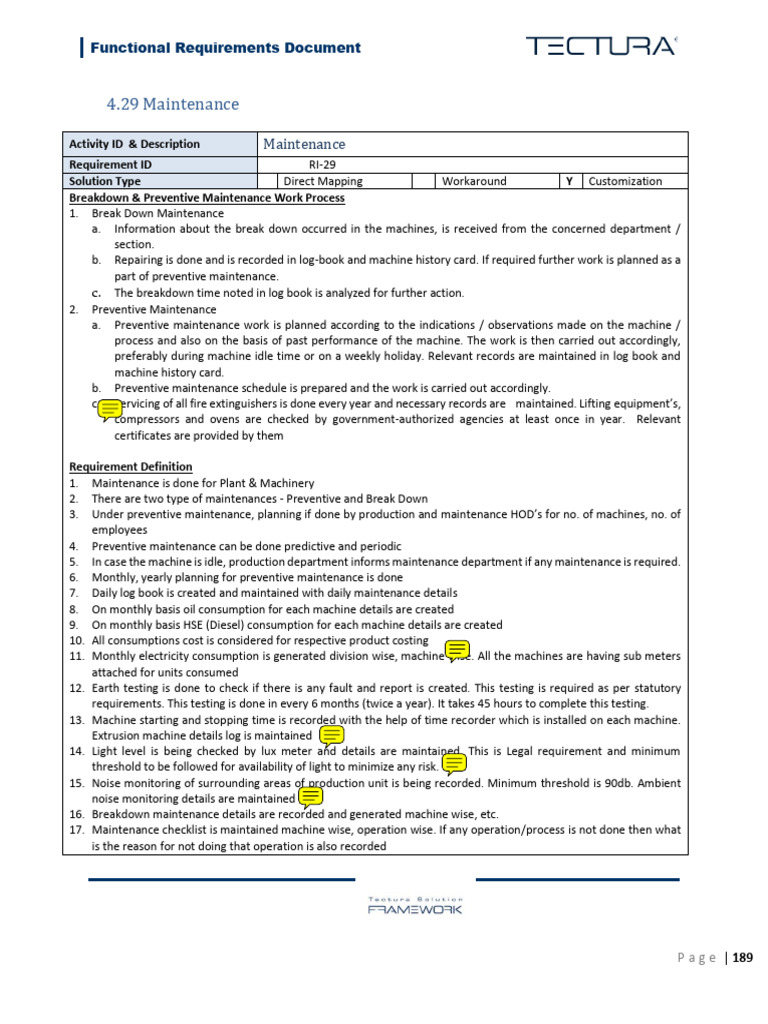 Functional Requirement Doc - Maintenance | PDF