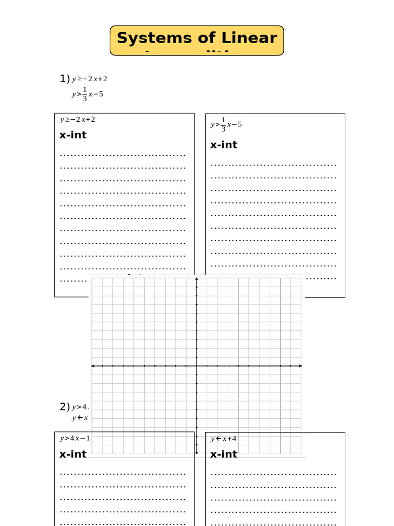 Systems of Linear Inequalities: X-Int X-Int | PDF