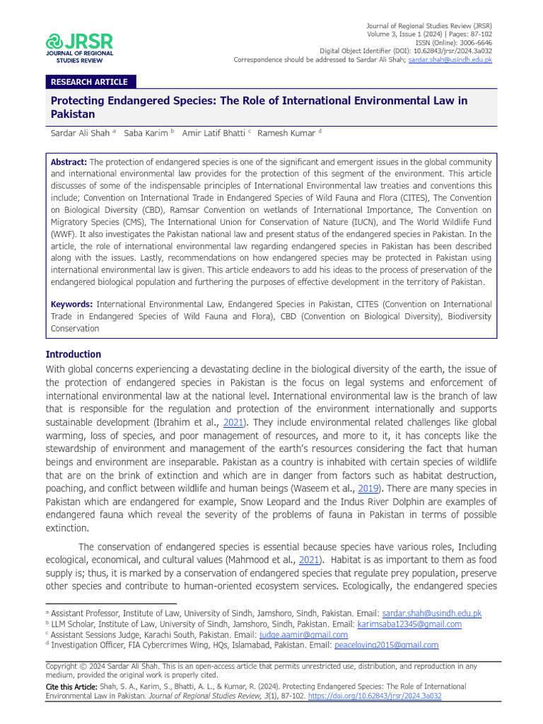 Protecting Endangered Species | PDF | Conservation Biology | Cites