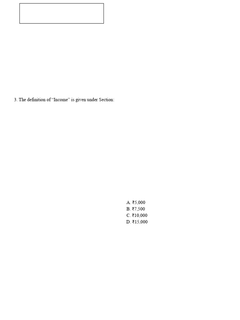 Mcqs B.com Semester Vi Income Tax Law & Accounts | PDF | Tax Deduction ...