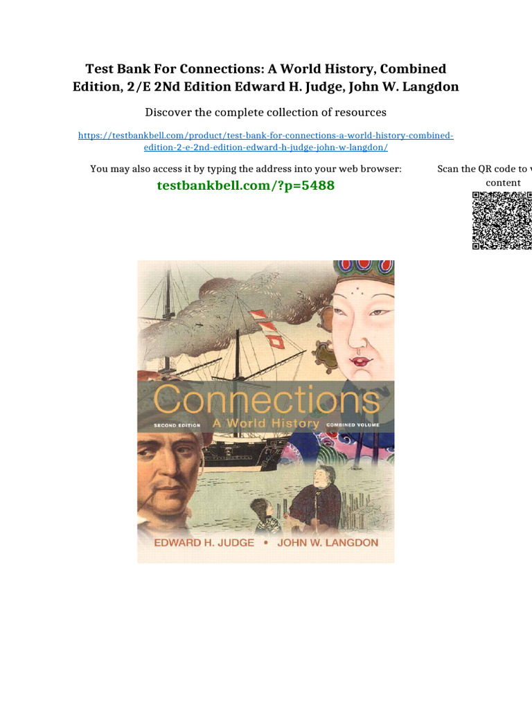 Test Bank for Connections: A World History, Combined Edition, 2/E 2nd ...
