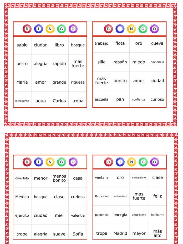 Bingo de Sustantivos y Adjetivos Con Tarjetas de Pistas. - 20250921 ...