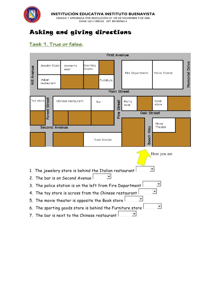 Asking for Directions: ESL Activities | PDF
