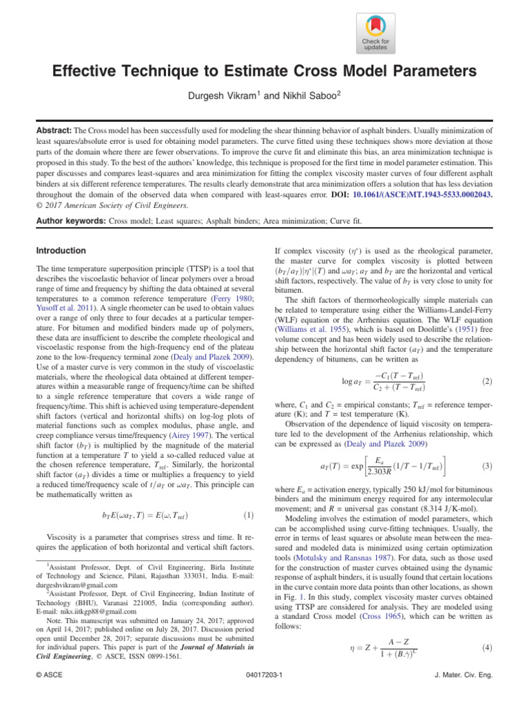 Saboo Vikram Effective Technique To Estimate Cross Model Parameters ...