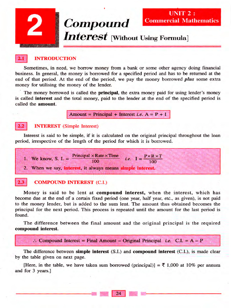 Selina Class 9 Maths Chapter 2 Compound Interest Without Using Formula ...