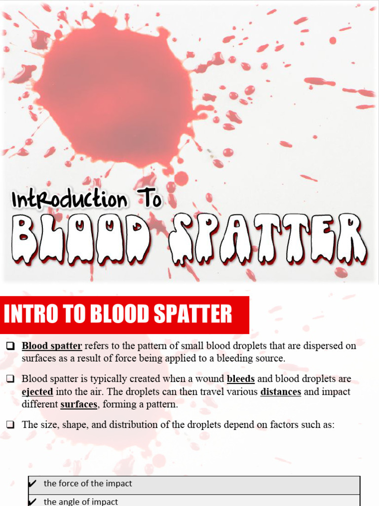 Introduction To Blood Spatter Lesson | PDF | Drop (Liquid) | Physical ...
