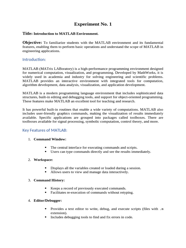 Matlab Intro | PDF | Matlab | Computing