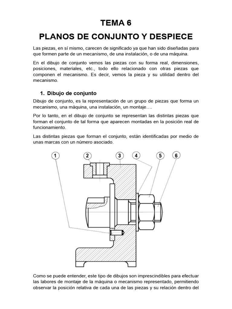 Tema 6. - Planos de Conjunto y Despiece. | PDF | Dibujo | Perspectiva ...