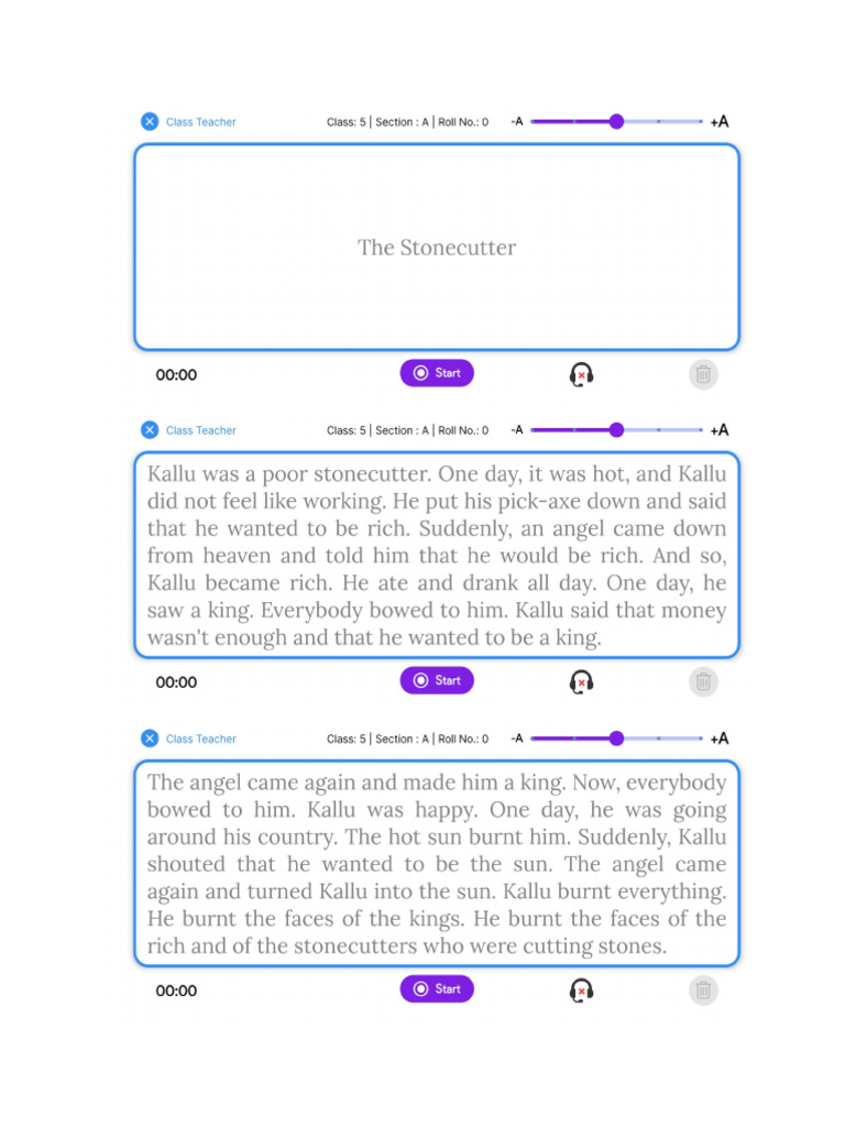 Eng Oral Reading Fluency Class 5 | PDF