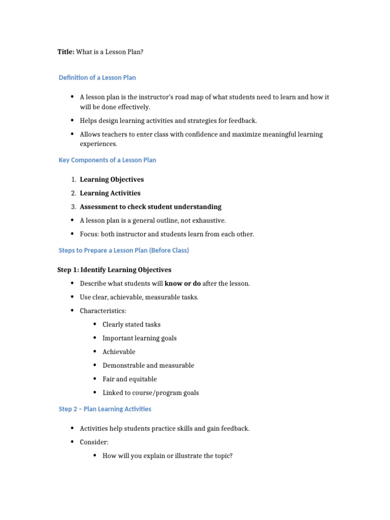 Creating Lessson Plan For Ict | PDF | Lesson Plan | Learning