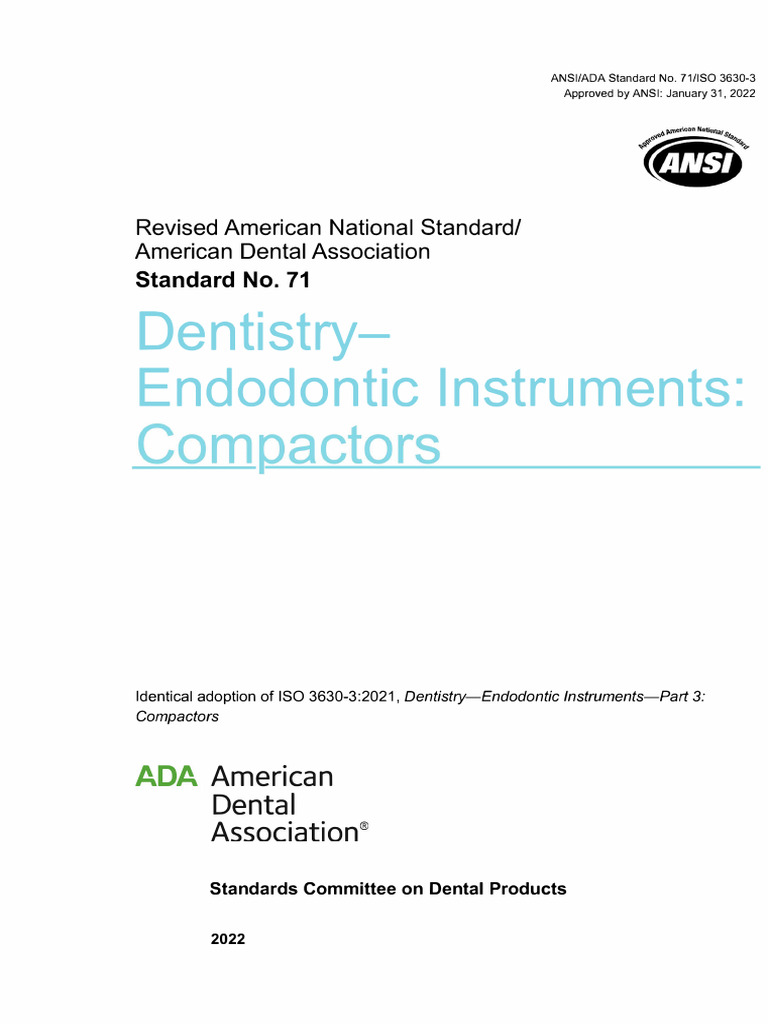 ANSI-ADA-71-2022 | PDF | Length | Dentistry