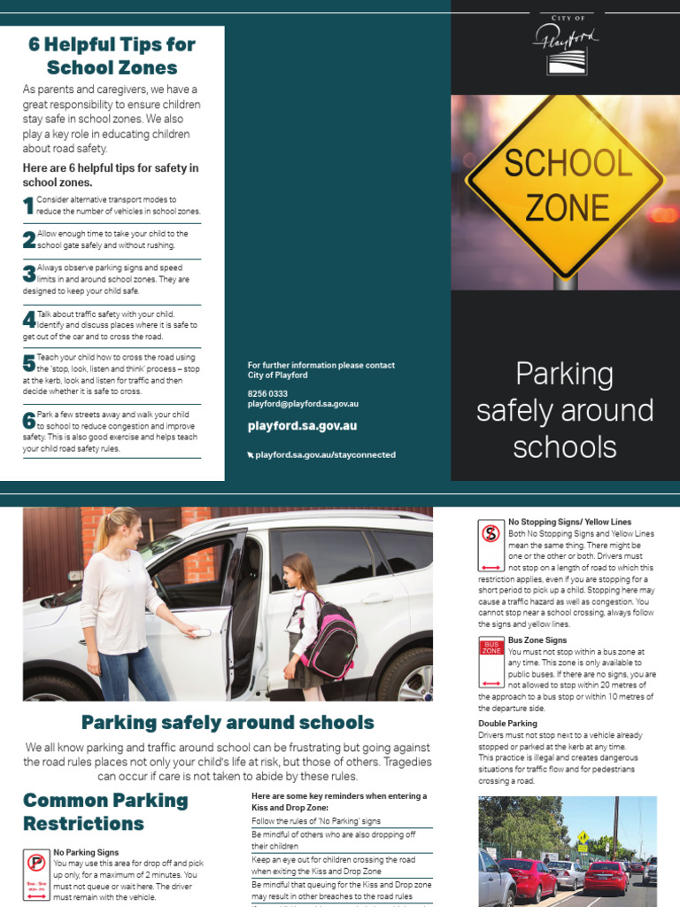 School Parking Safety DL Brochure | PDF | Traffic | Road Safety
