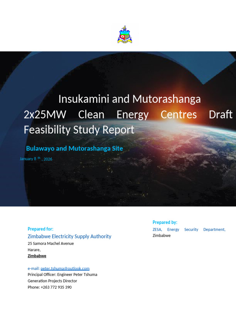 ZESA Insukamini and Mutorashanga Feasibility Report-Rev 1-19 Jan 2026 ...