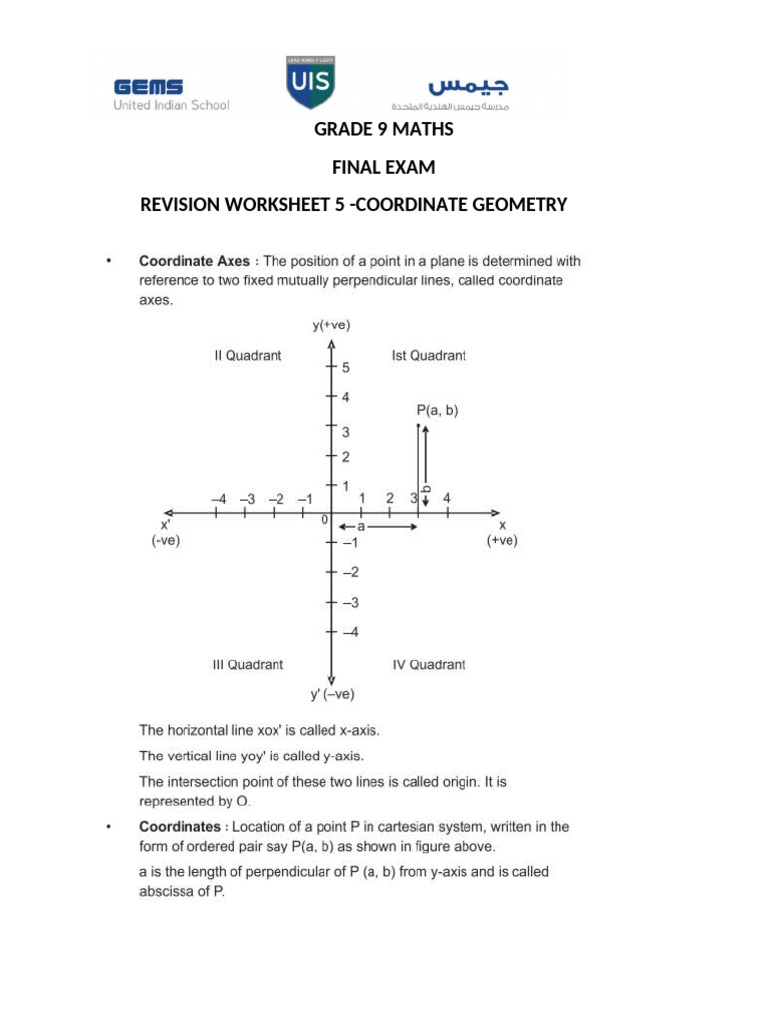 Revision Ws 5-Coordinate Geometry | PDF