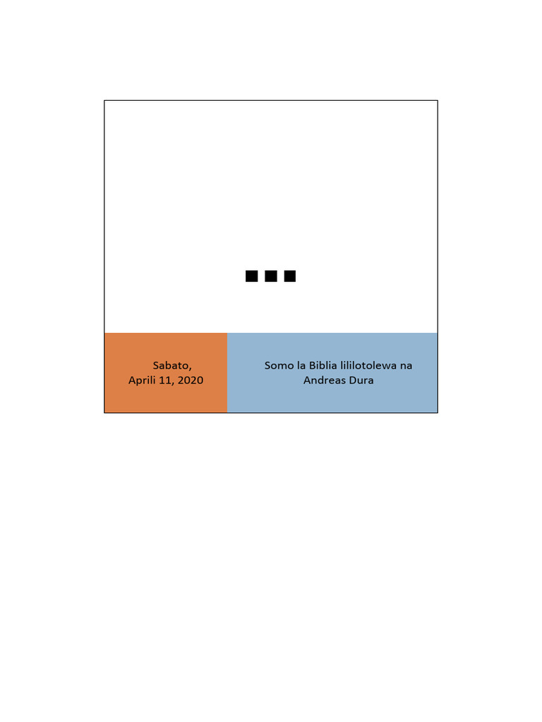 2020-04-11 Semina - Kusudi La Mateso | PDF