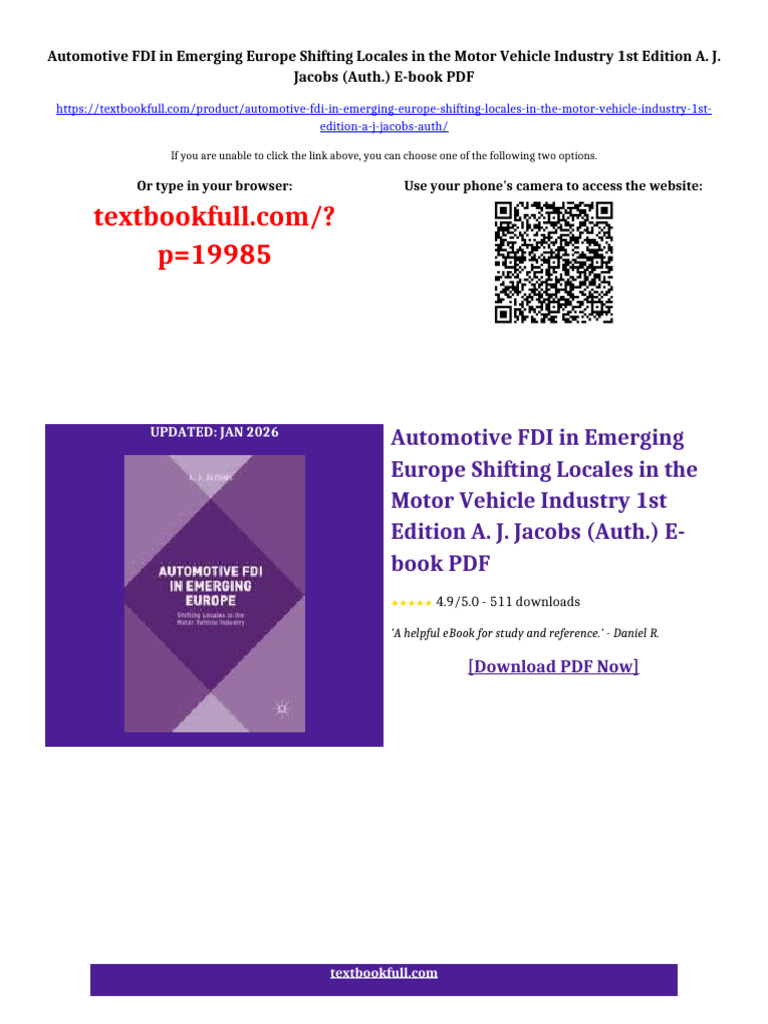 Automotive FDI in Emerging Europe Shifting Locales in the Motor Vehicle ...