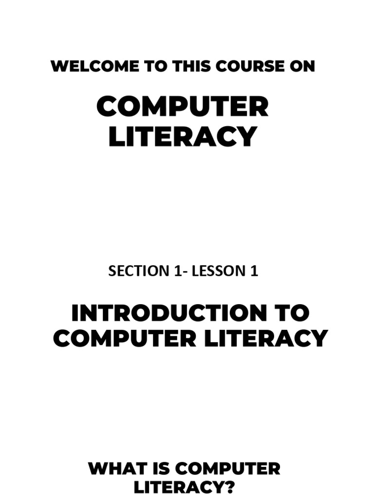 Introduction To Computer Literacy DPT Slide | PDF | Personal Computers ...
