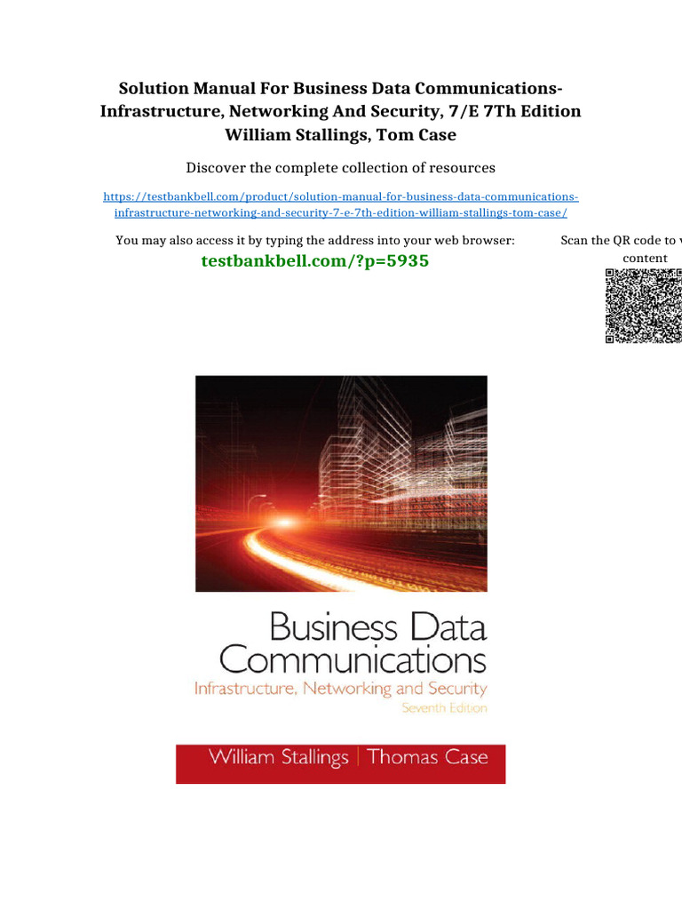 Solution manual for Business Data Communications- Infrastructure ...