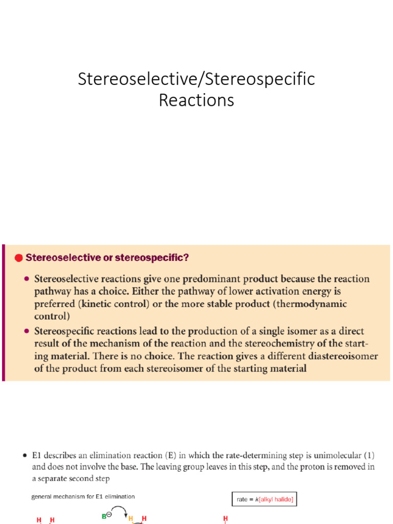 Stereoselective Reactions 2 | PDF