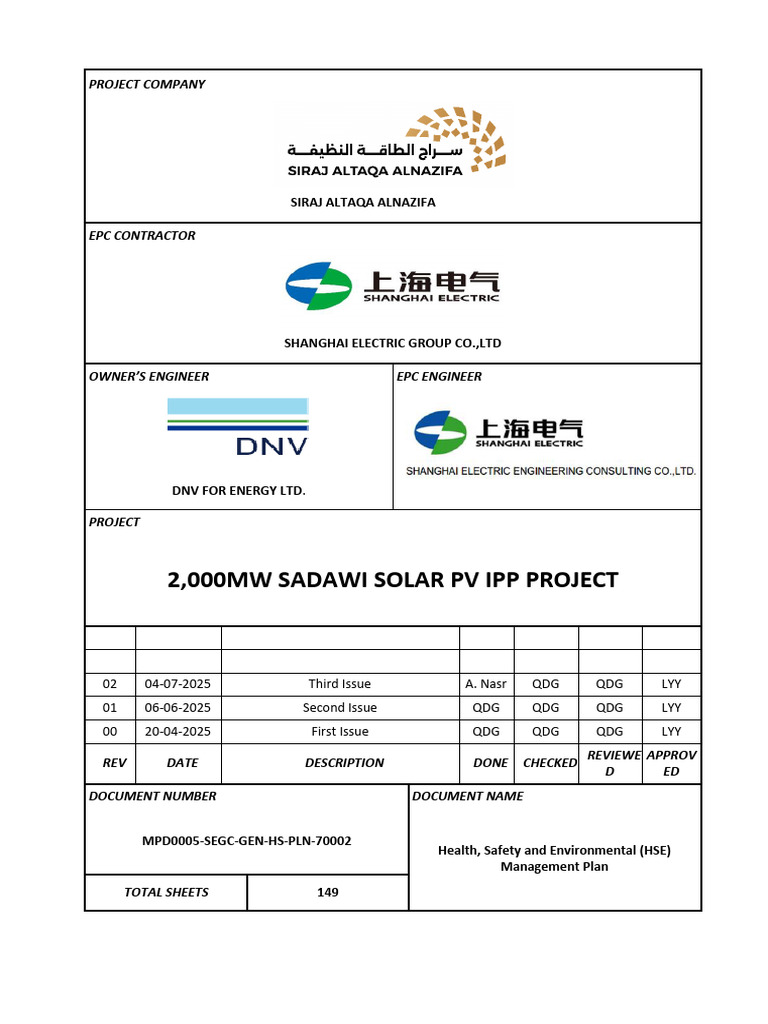 MPD0005 SEGC GEN HS PLN 70002 - 02 - Heath, Safety and Environmental ...