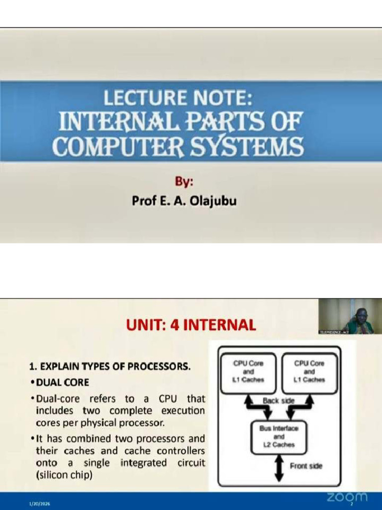 Internal Parts of Computer Systems Compiled by Luxmundi | PDF