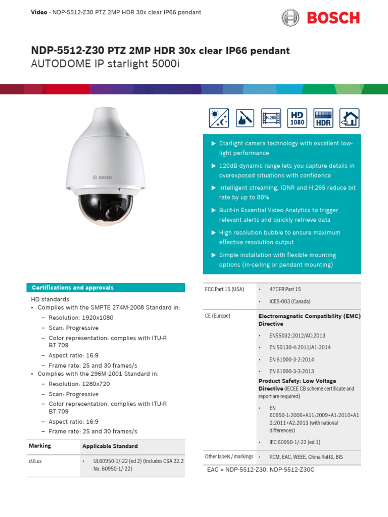 NDP_5512_Z30_Data_sheet_enUS_84713044107 | PDF | Video | Zoom Lens