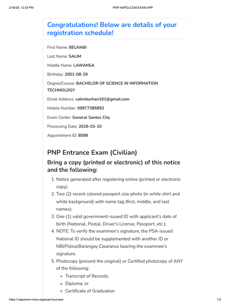 PNP Napolcom Exam App | PDF | Postage Stamp