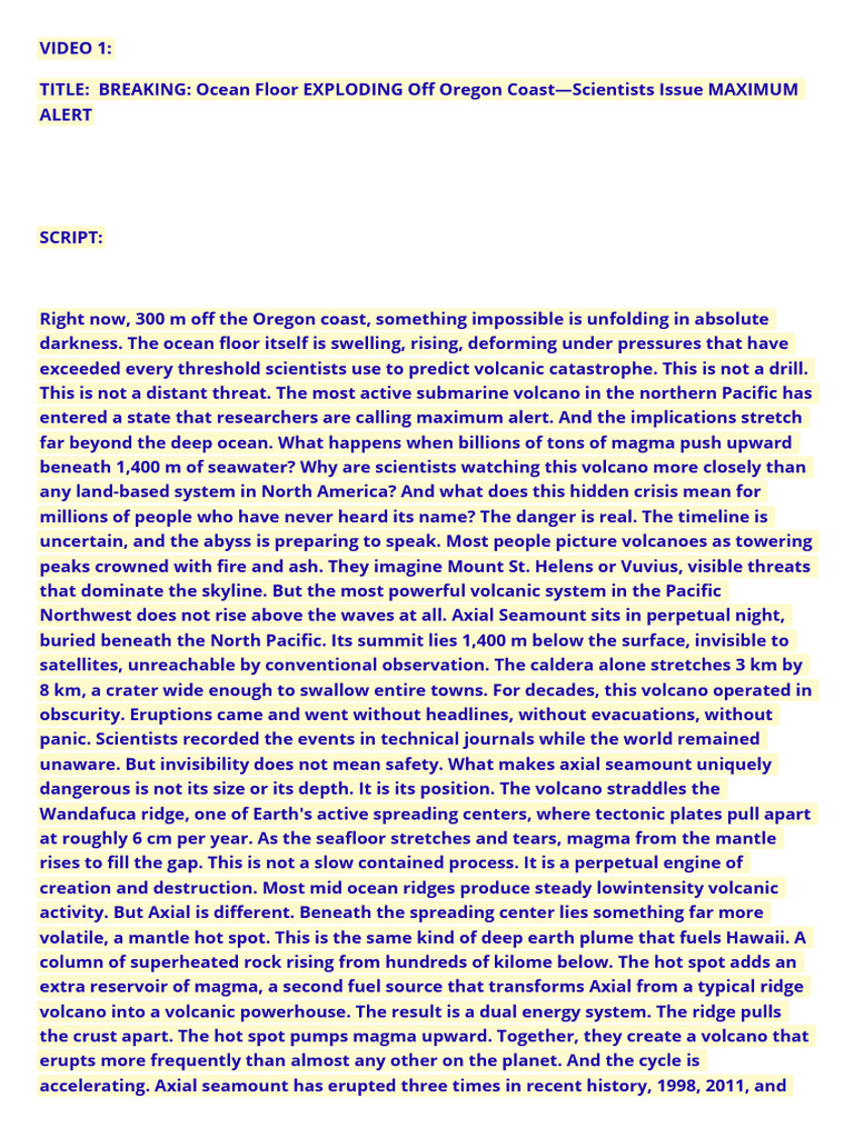 Script Prompt Nature Niche | PDF | Volcano | Tsunami