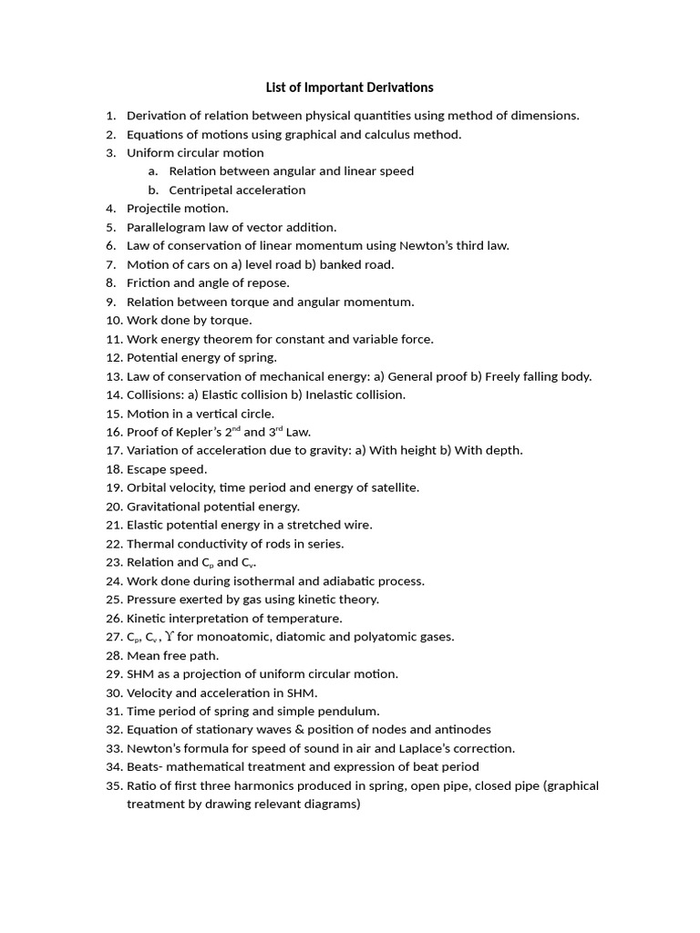 11 Derivations | PDF