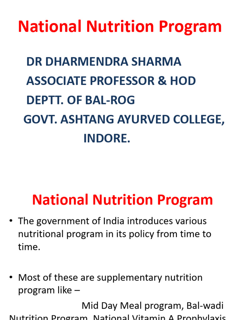 National Nutrition Programs | PDF