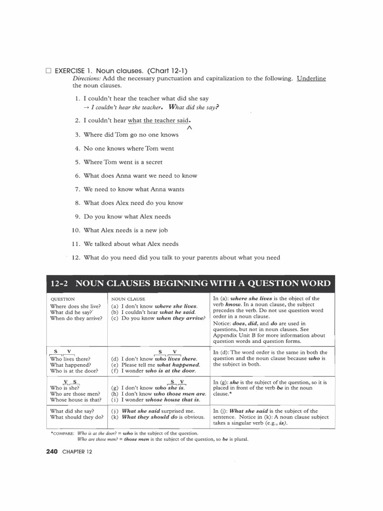 Noun Clauses | PDF