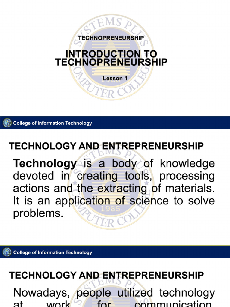 Technop Lesson 1 | PDF