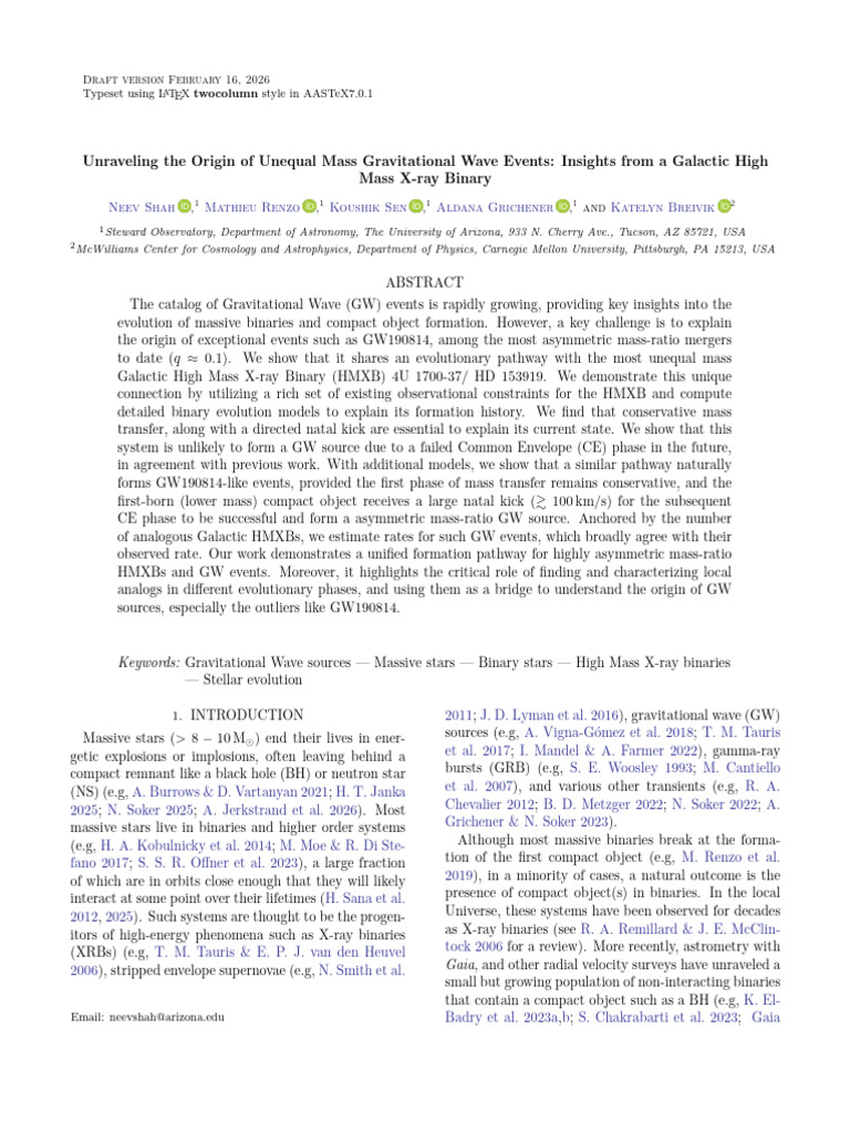 Unraveling The Origin of Unequal Mass Gravitational Wave Events ...
