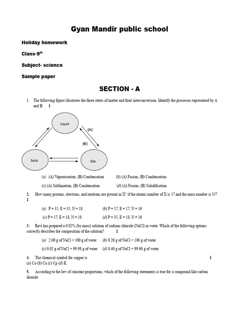 Winter HHW Science 9th | PDF | Isotope | Chemical Elements