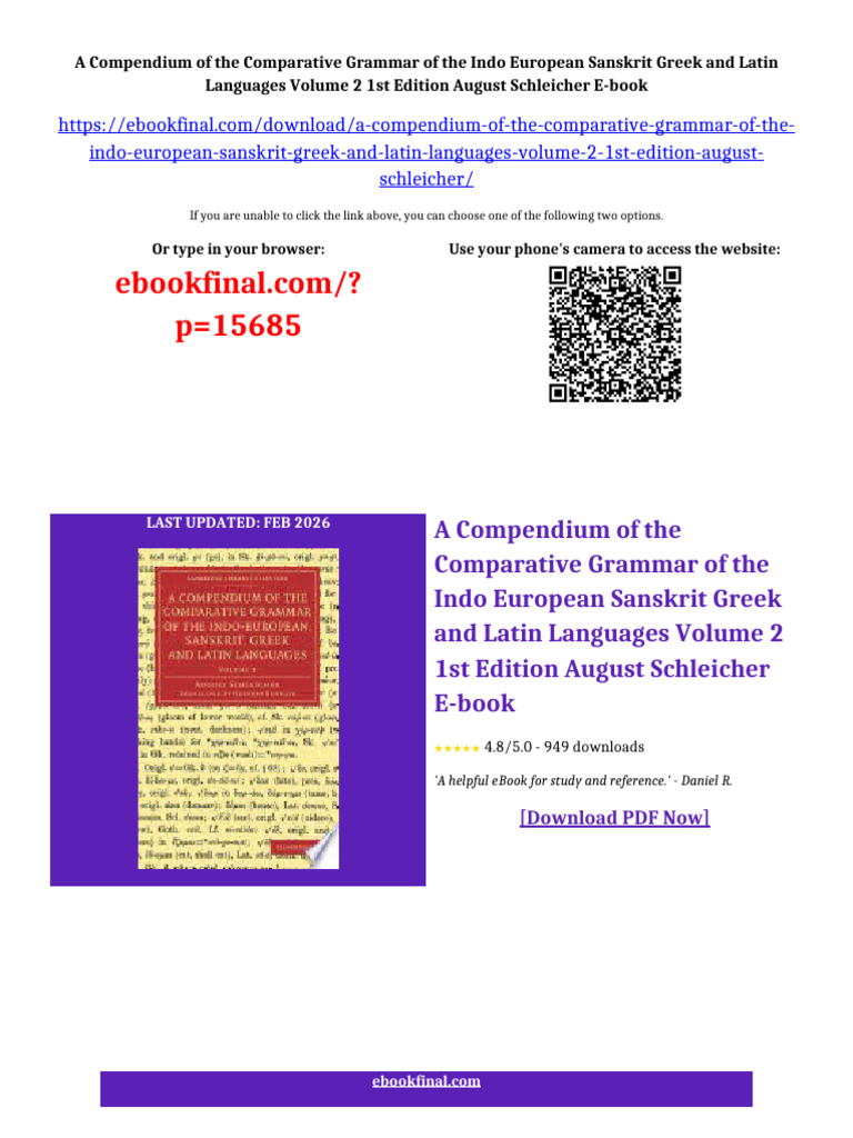 A Compendium of the Comparative Grammar of the Indo European Sanskrit ...