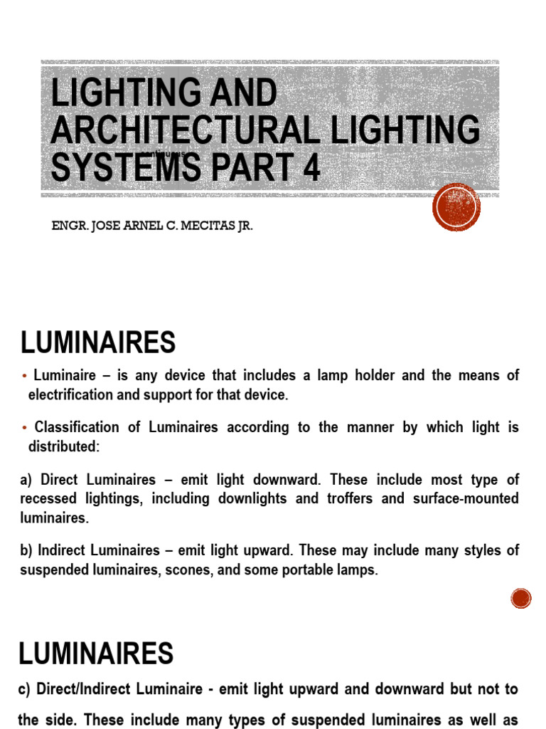 Lighting and Architectural Lighting Systems Part 4.Pptx | PDF ...