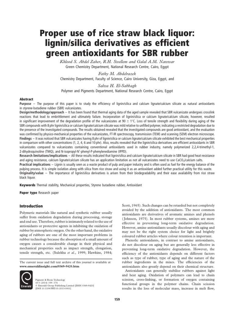 Proper Use of Rice Straw Black Liquor | PDF | Polymers | Lignin