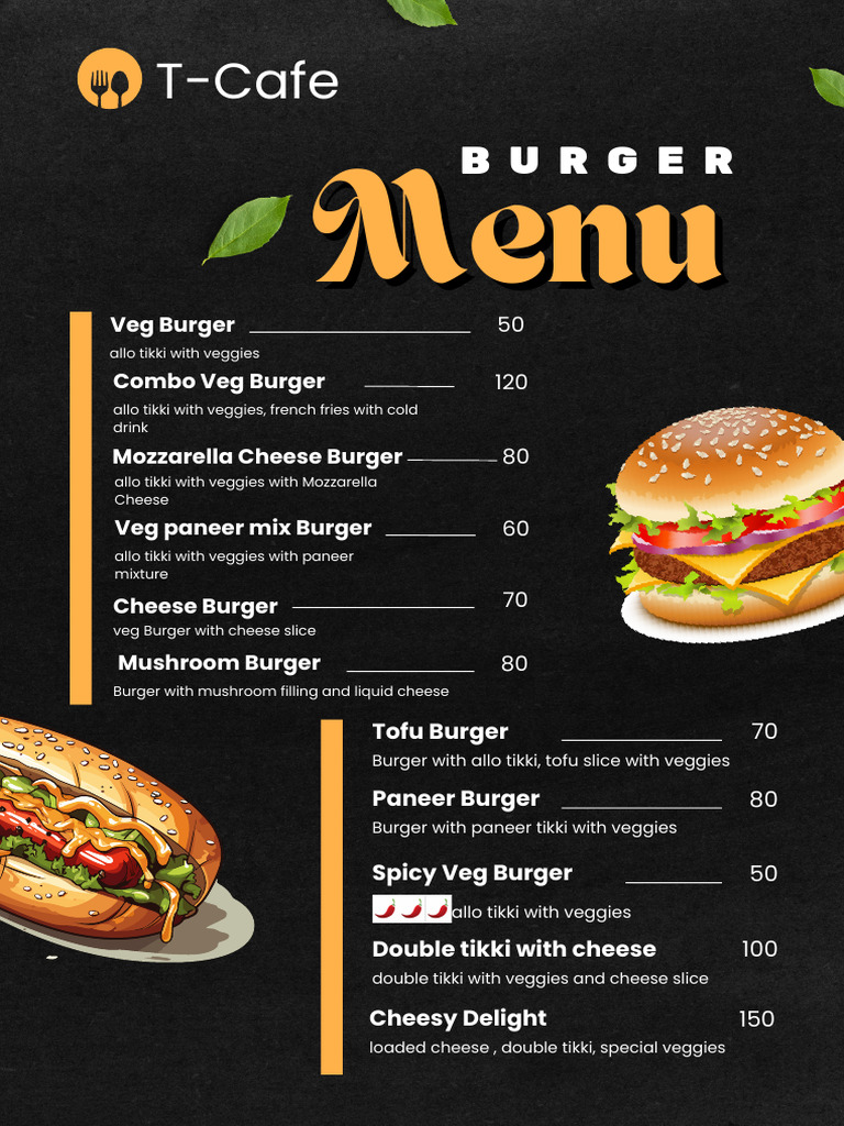 T-Cafe (Burger Menu) | PDF