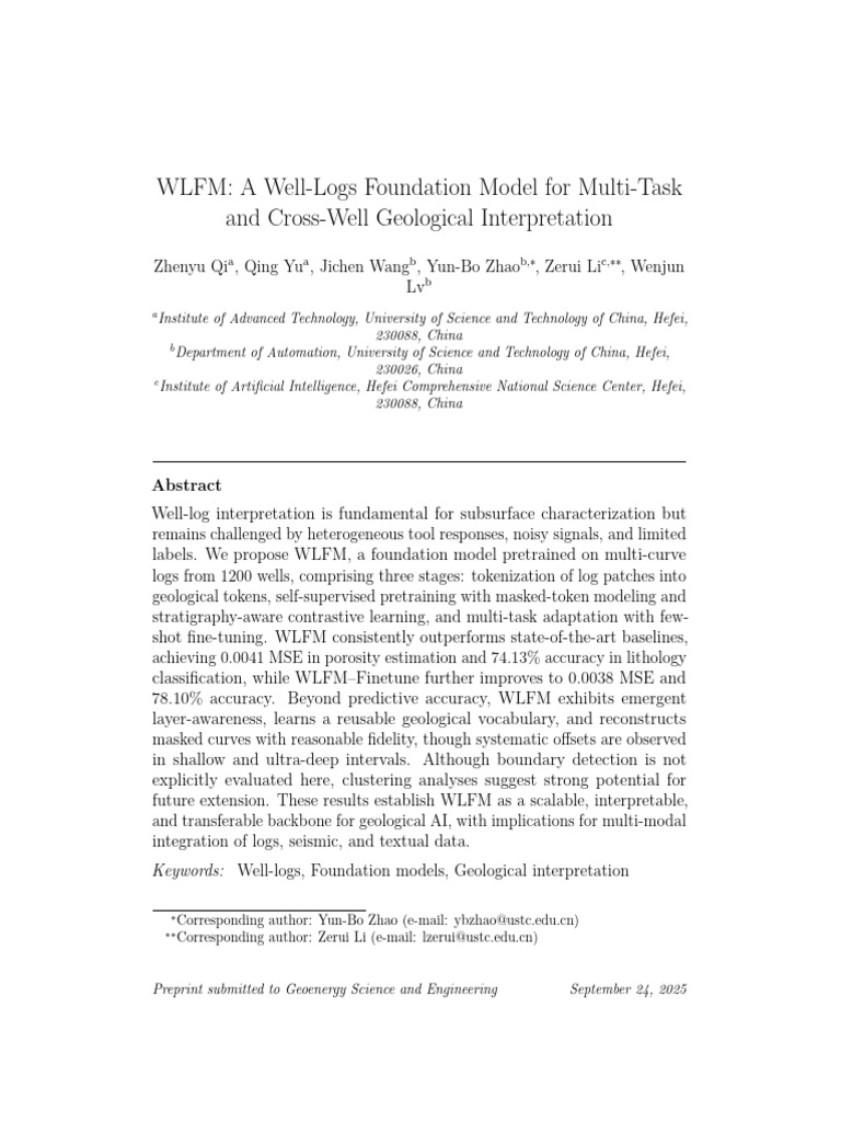 A Well-Logs Foundation Model For Multi-Task | PDF | Machine Learning ...