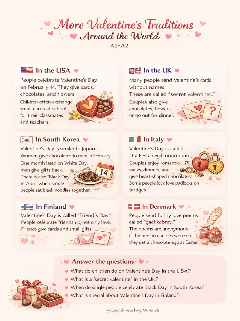 Valentine's Traditions Around The World | PDF