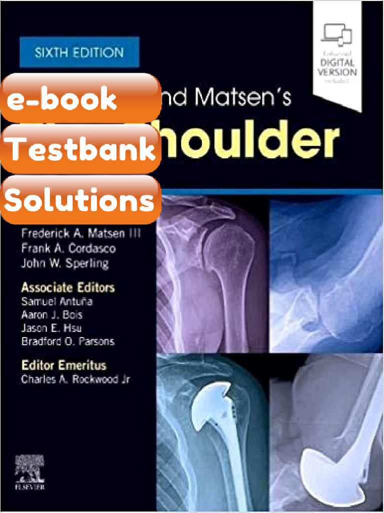 Testbank - Rockwood and Matsen S The Shoulder 6th Edition by Frederick ...