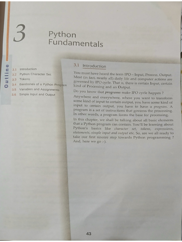 Chapter 3 Python Fundamentals | PDF