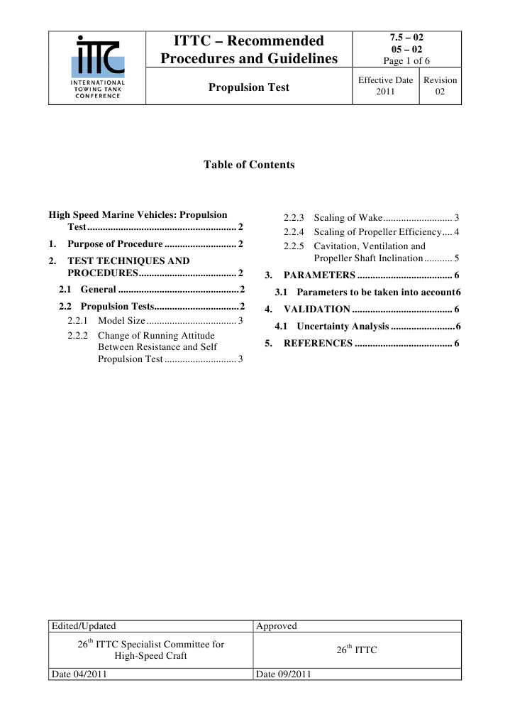 ITTC High Speed Marine Vehicles-Propulsion Test | PDF | Propeller ...