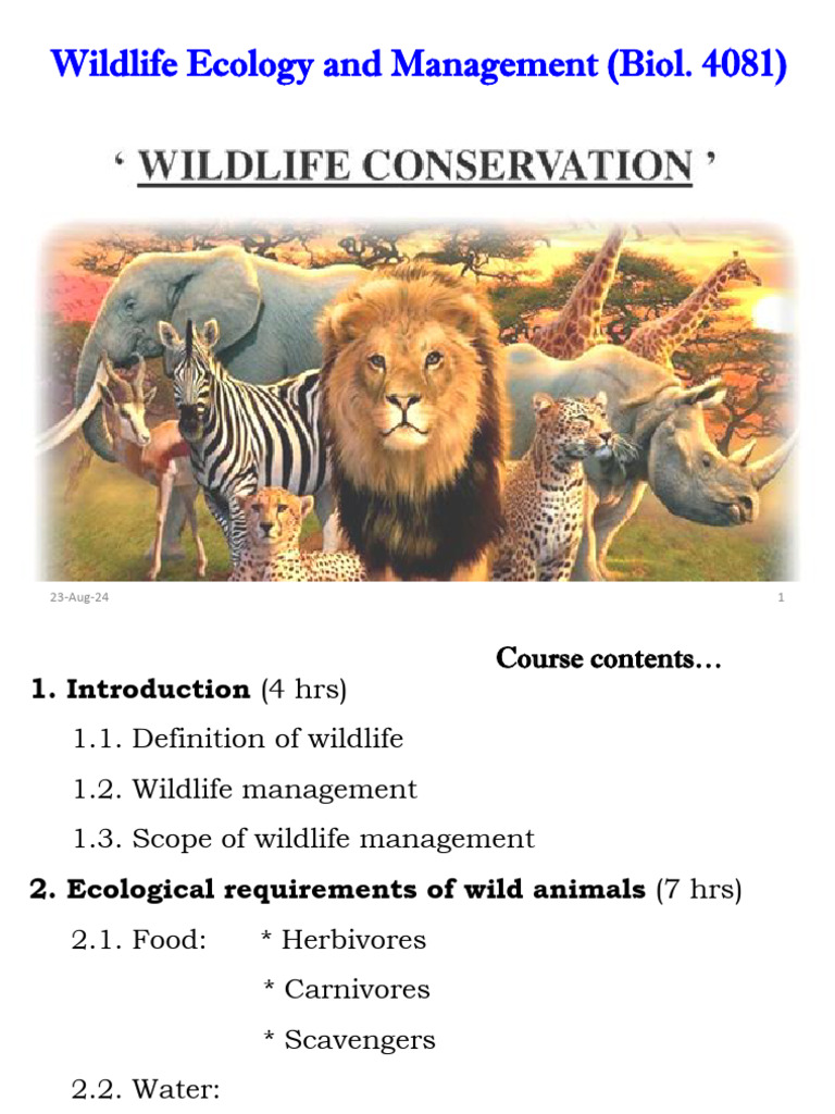 Wildlife Ecology PPT Edited | PDF | Foods | Forests