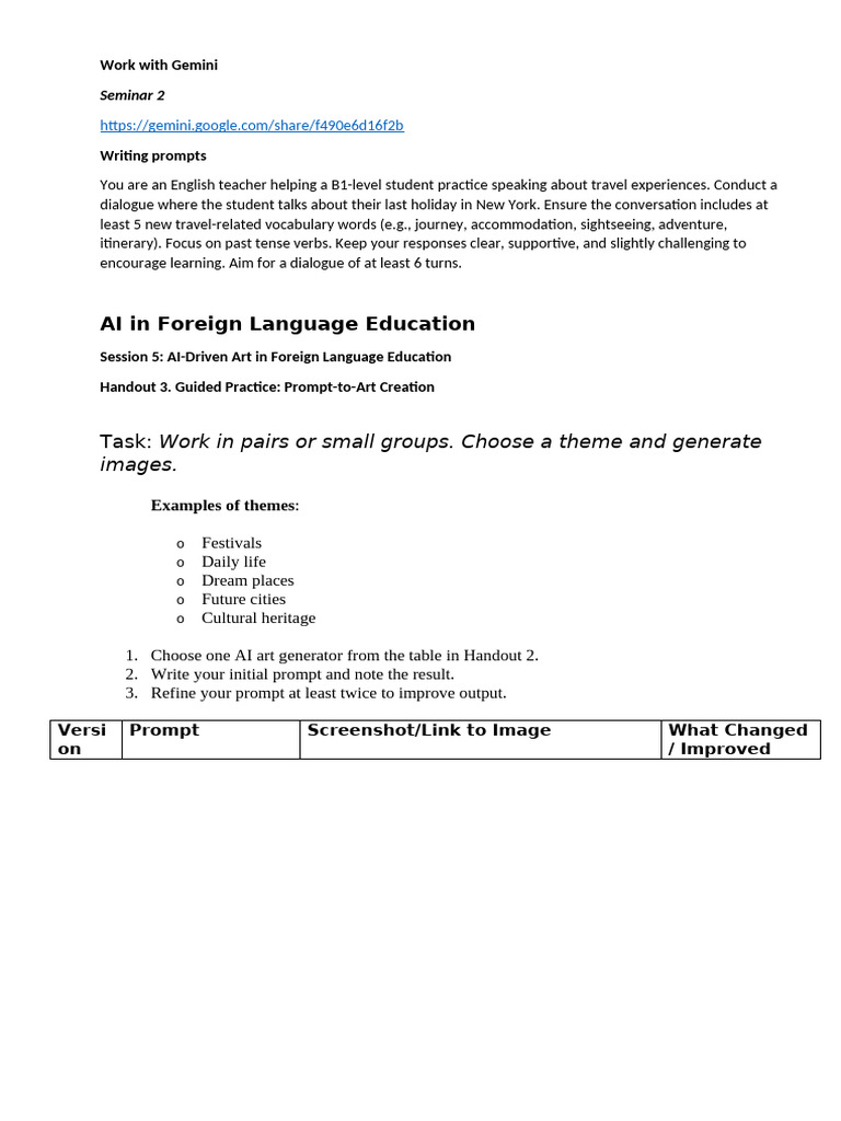 AI Activities On The Course | PDF | Vocabulary | Reading Comprehension