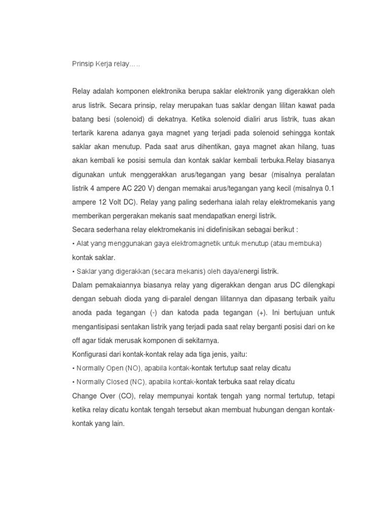 Prinsip Kerja Relay Pdf